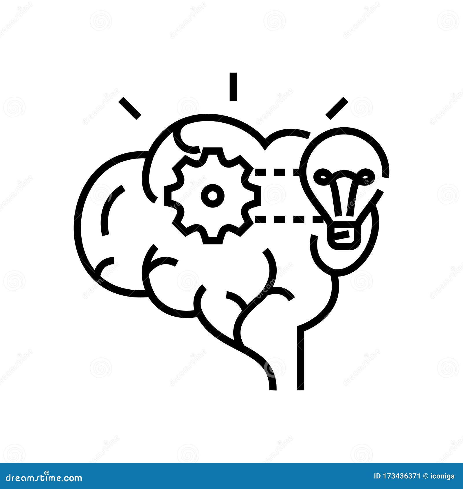 Brain Attack Line Icon, Concept Sign, Outline Vector Illustration ...