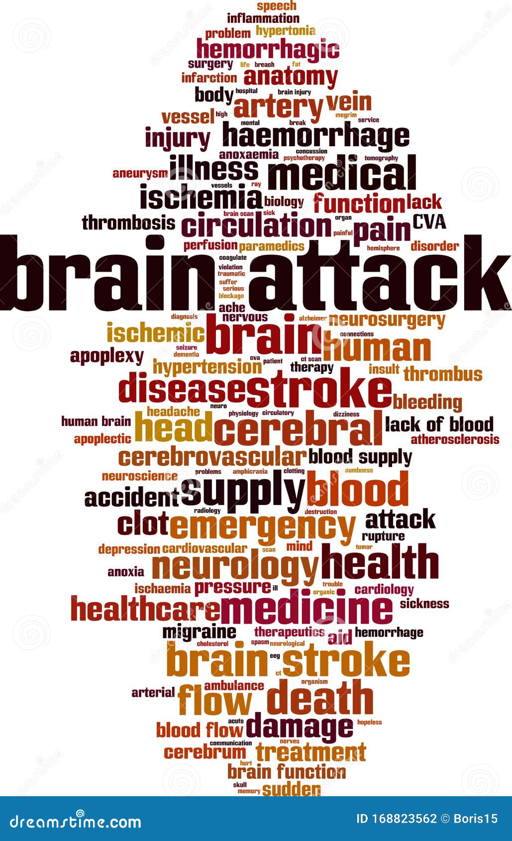 Brain attack word cloud stock vector. Illustration of circulation ...