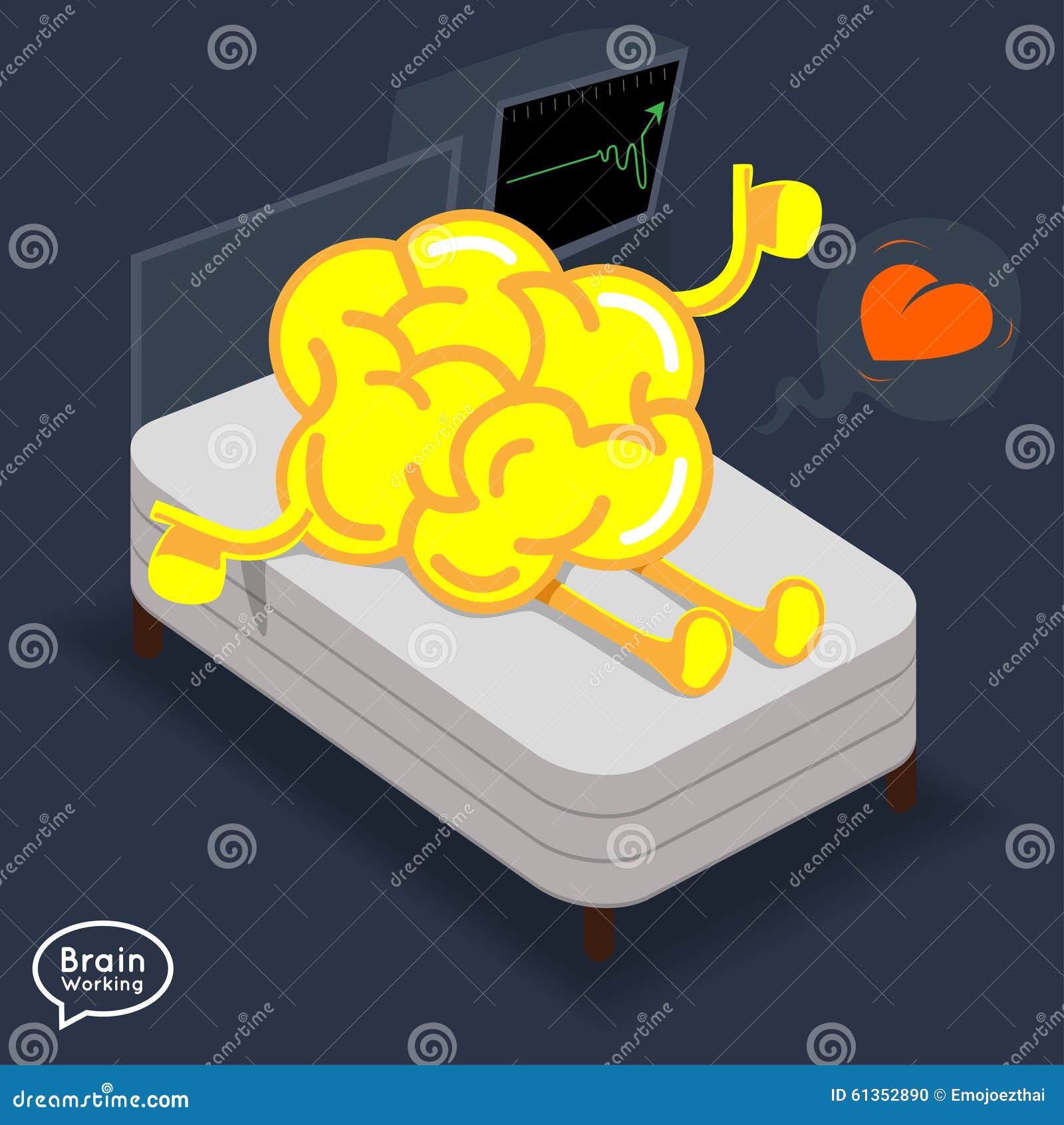 Brain stock illustration. Illustration of contemplation - 61352890