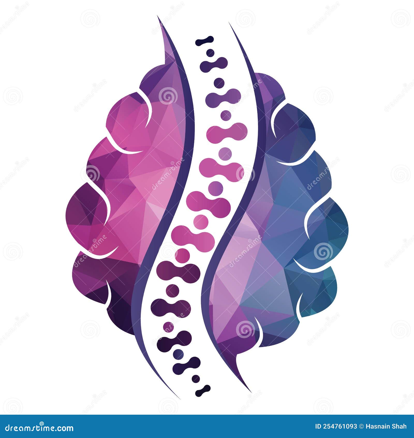 Brain and Spinal Column Logo Stock Vector - Illustration of holistic ...