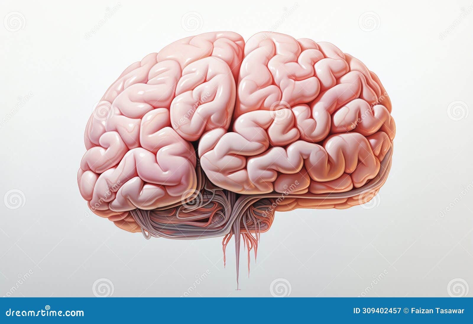 Brain without Background Interference Stock Illustration - Illustration ...