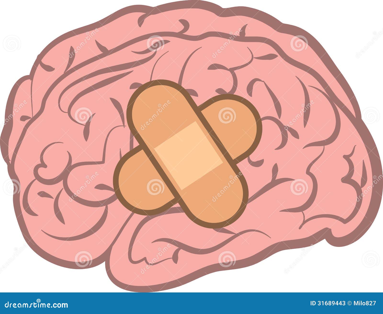 Brain Bandage stock vector. Illustration of isolated - 31689443