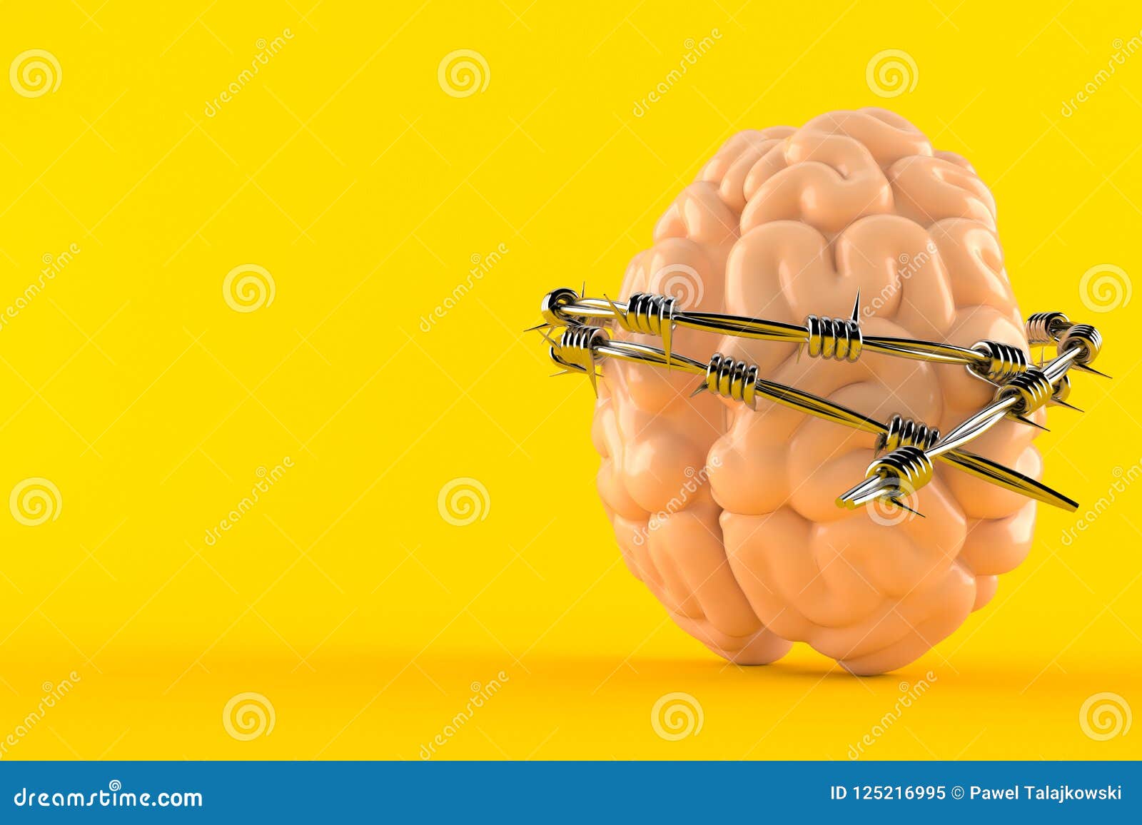 Brain And Barbed Wire. Sick Brains Internal Organs Human Anatomy Vector ...
