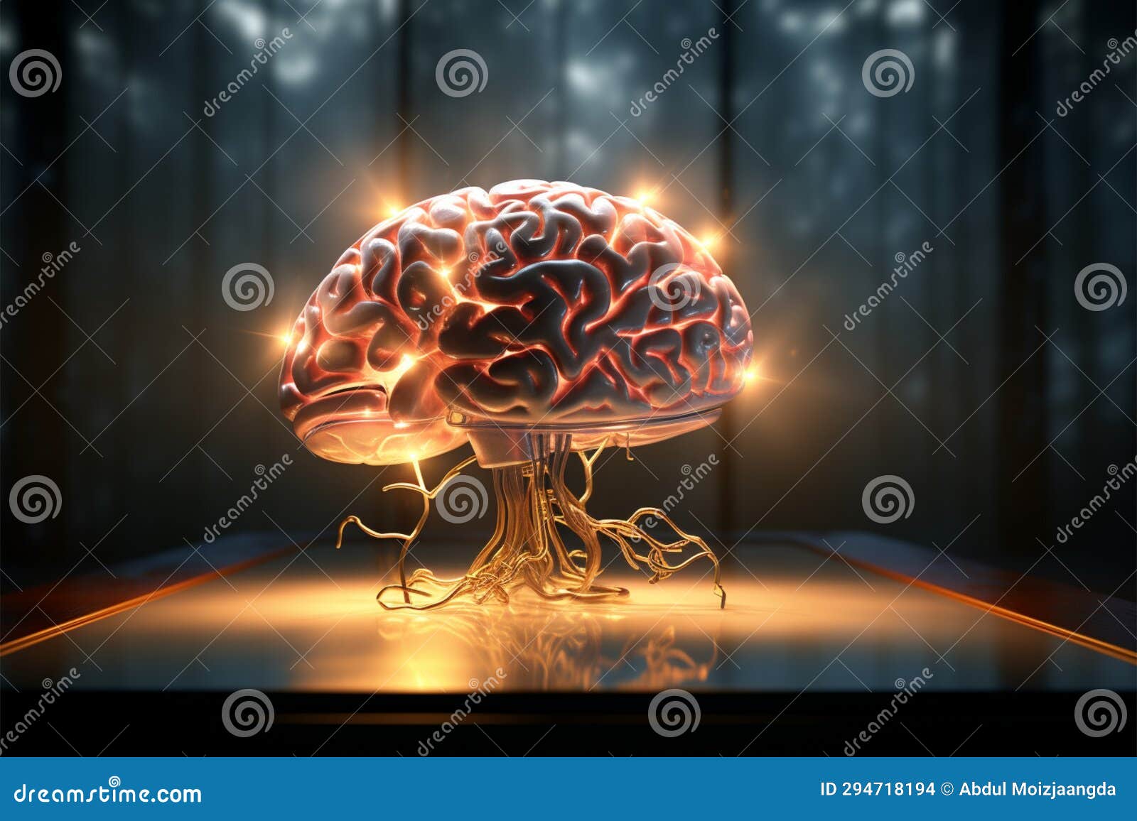 Brain Bathed in Light, Receiving and Processing Knowledge Stock ...