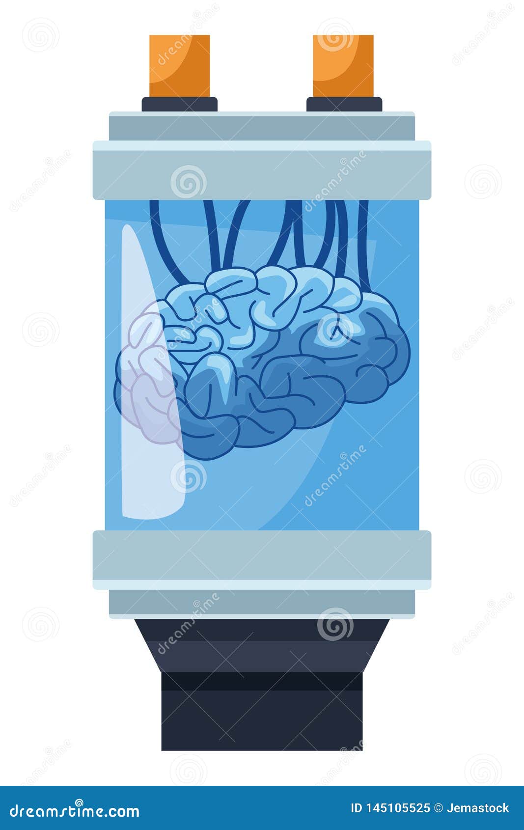 Brain into a battery stock vector. Illustration of creative - 145105525