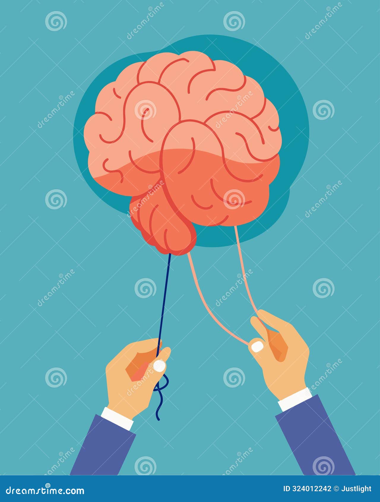 A Brain Being Stretched and Pulled Like Taffy Guided by a Pair of ...