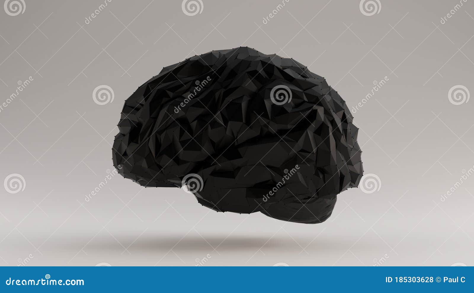 Brain Black Futuristic Artificial Intelligence Stock Illustration ...
