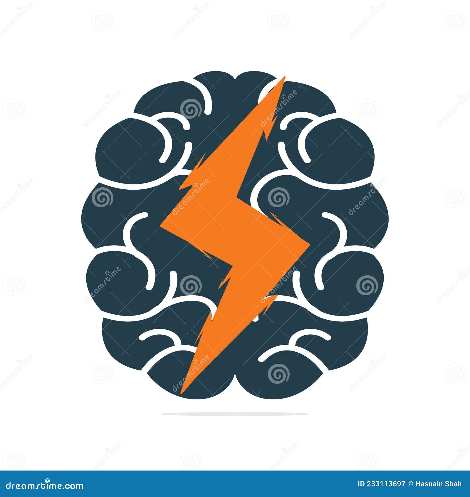 Brain Bolt Vector Template. Stock Vector - Illustration of artificial ...