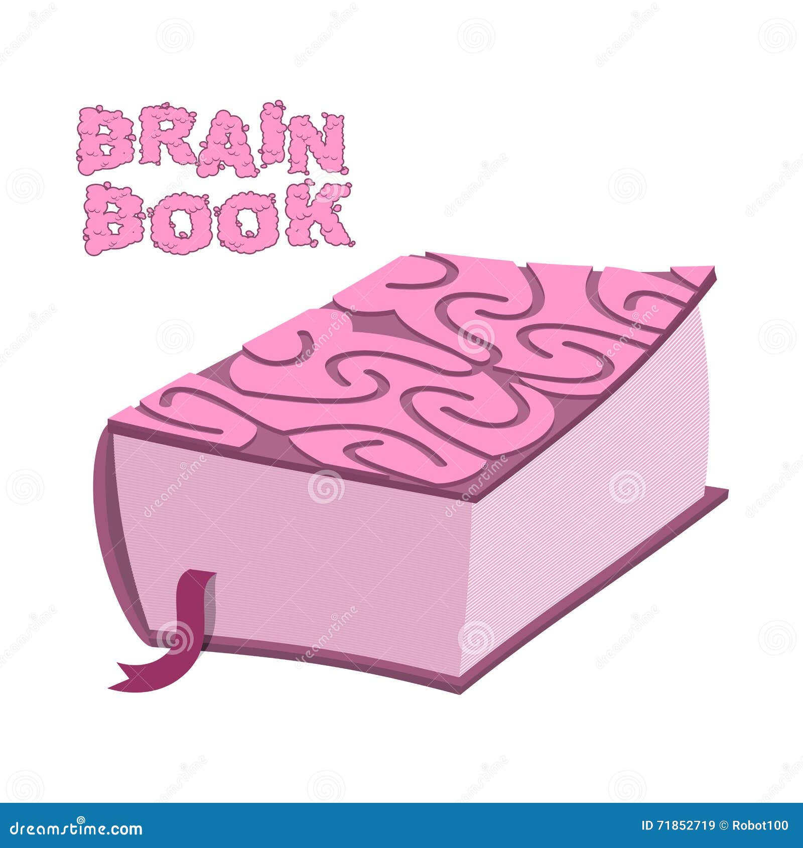 Brain Book. Large Thick Encyclopedia. Cover Cerebral Cortex Stock ...