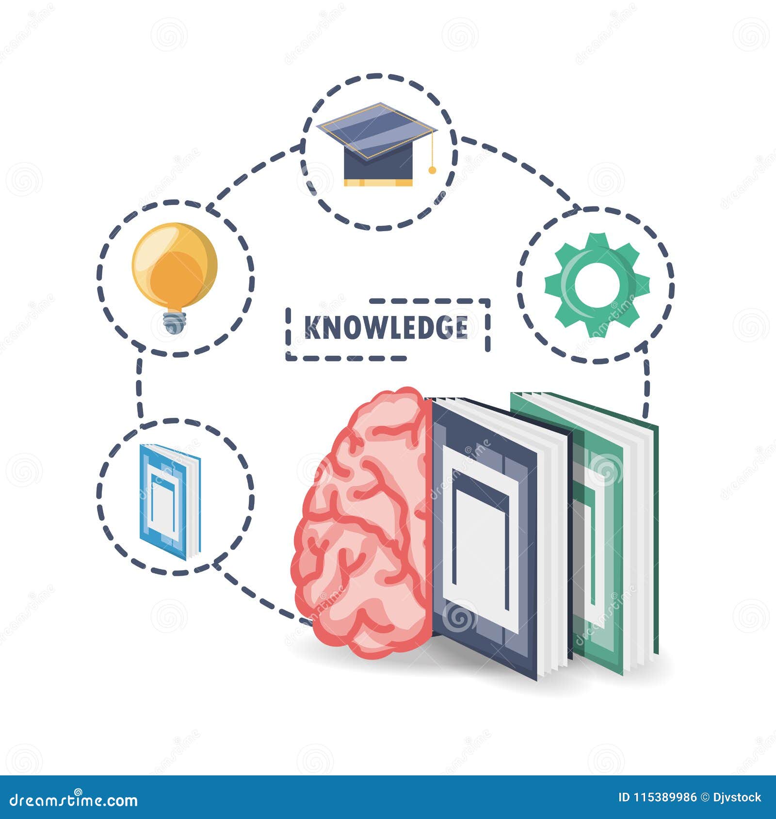 Learn On Brain On Laptop Shows Online Education Royalty-Free Stock ...