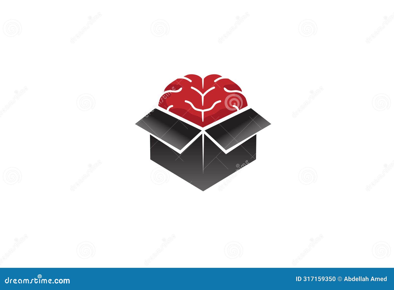 Creative Box Brain Logo Design Vector Stock Illustration - Illustration ...