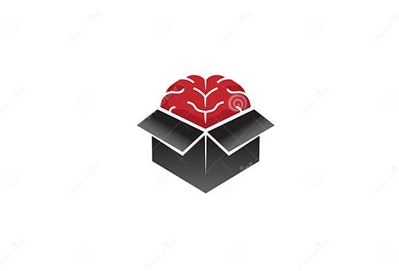 Creative Box Brain Logo Design Vector Stock Illustration - Illustration ...