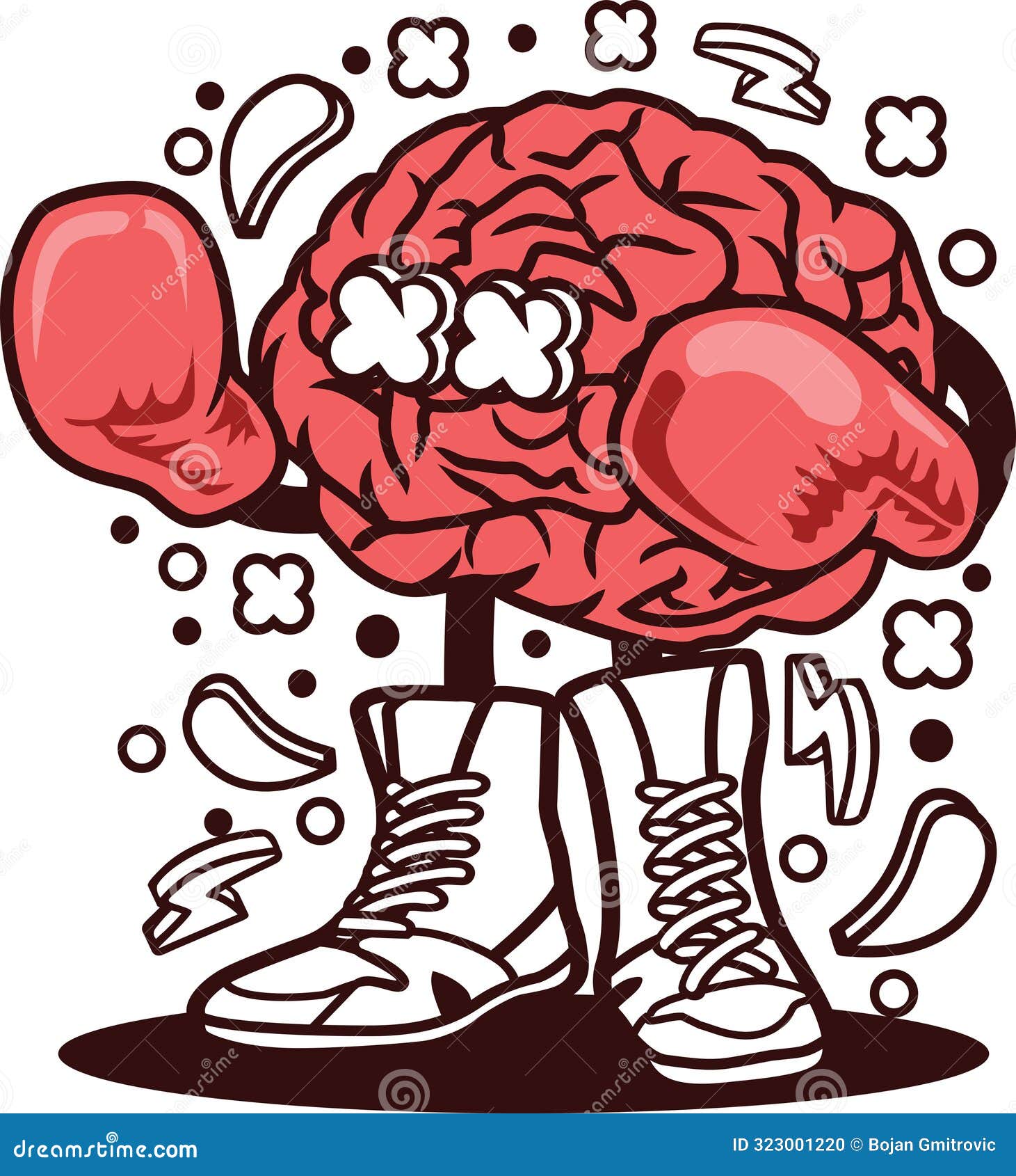 Brain Boxer stock illustration. Illustration of organ - 323001220
