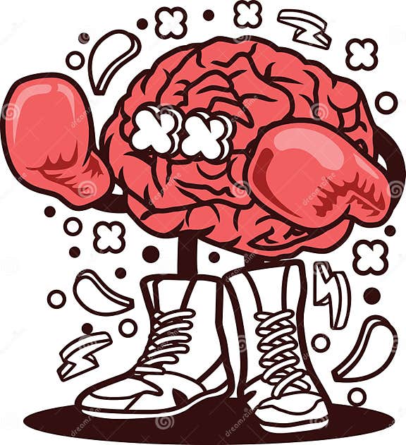 Brain Boxer stock illustration. Illustration of organ - 323001220