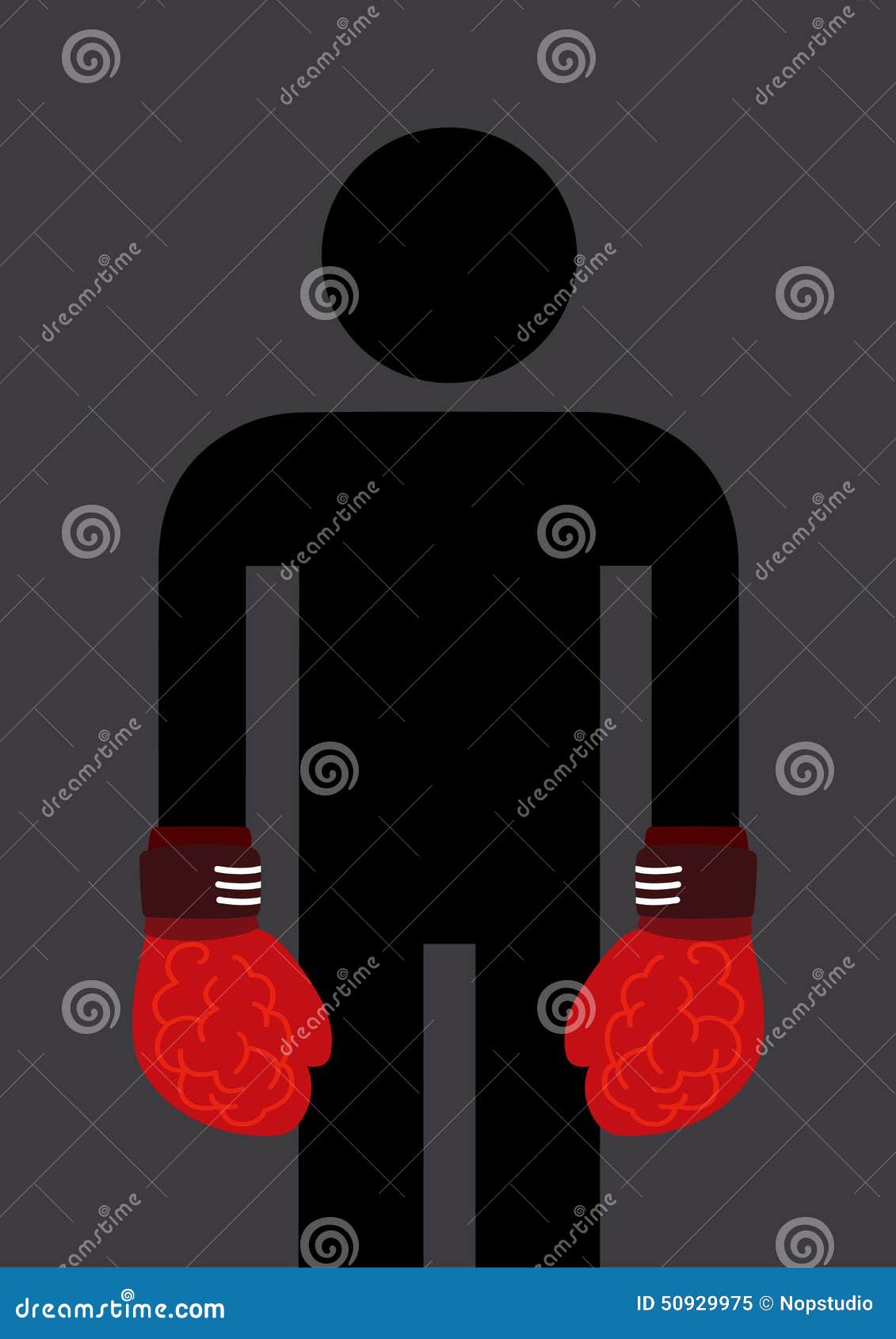 Brain boxing stock vector. Illustration of boxing, winner - 50929975