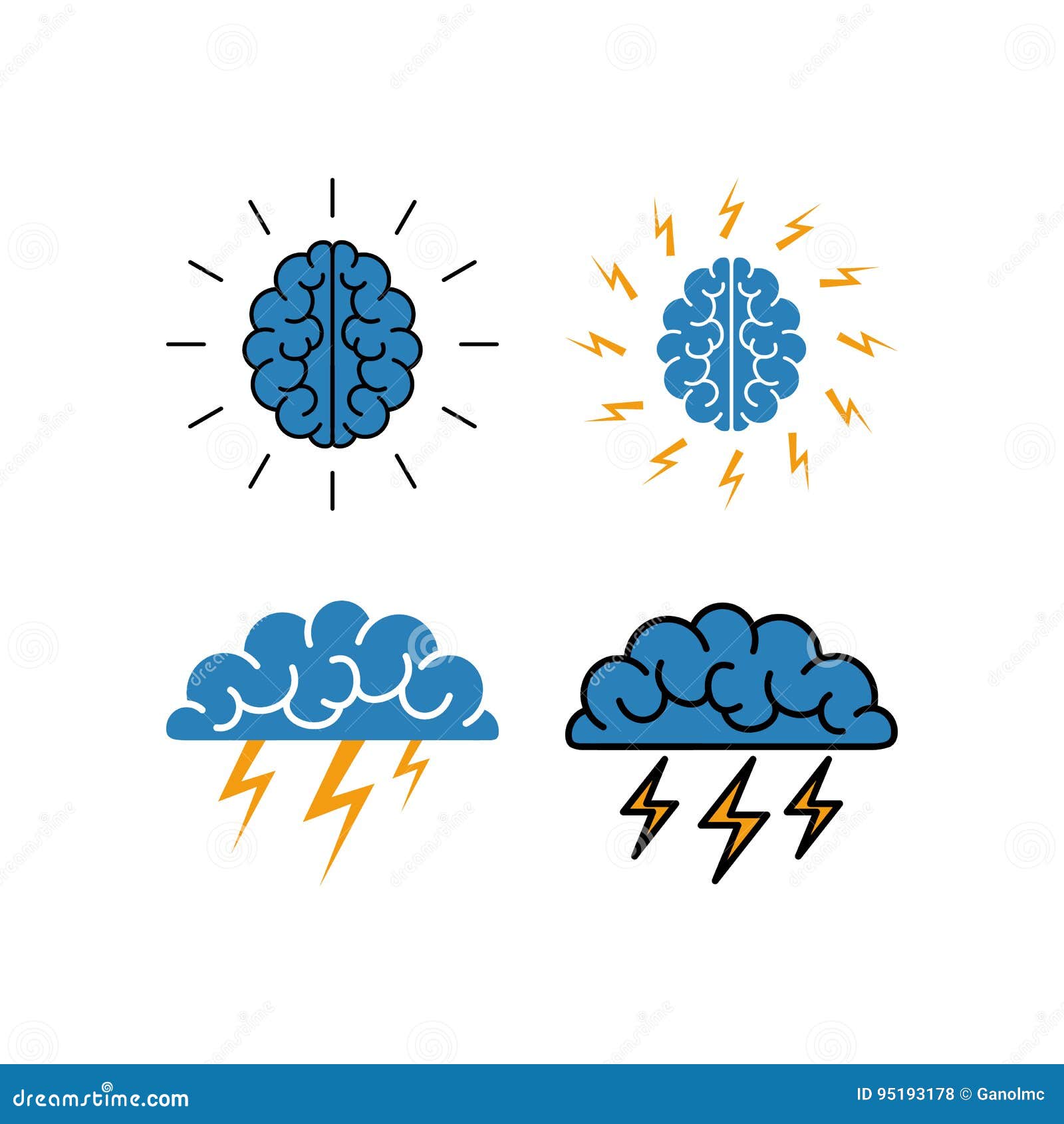 Brain, Brainstorming, Idea, Creativity Logo and Icon. Vector Stock ...