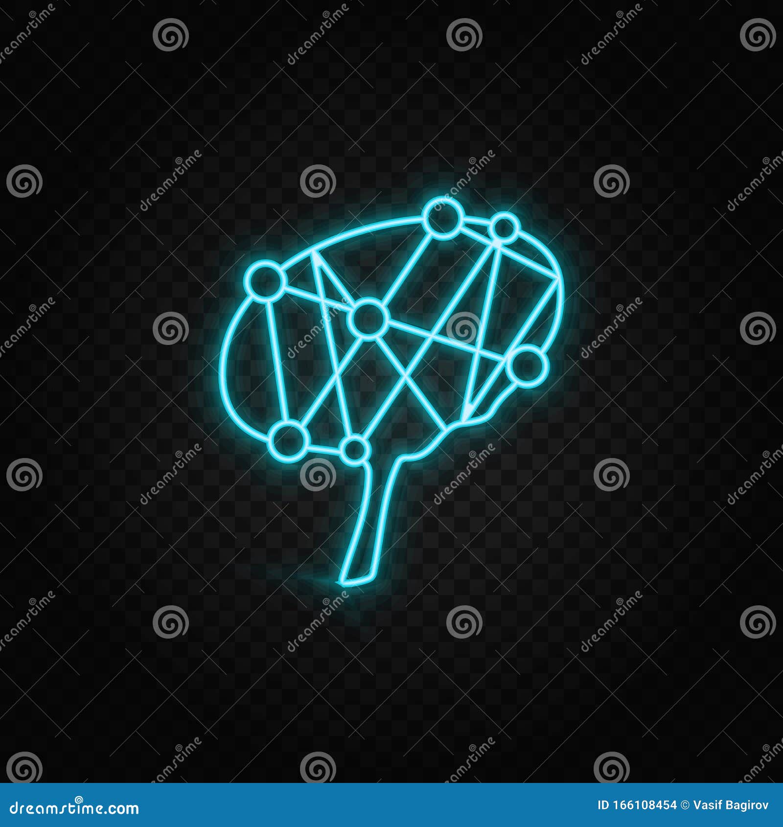 Brain, Brainstorming Neon Icon. Blue and Yellow Neon Vector Icon Stock ...