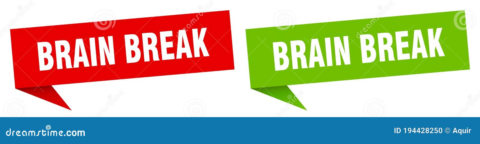 Brain Break Banner. Brain Break Speech Bubble Label Set Stock Vector ...