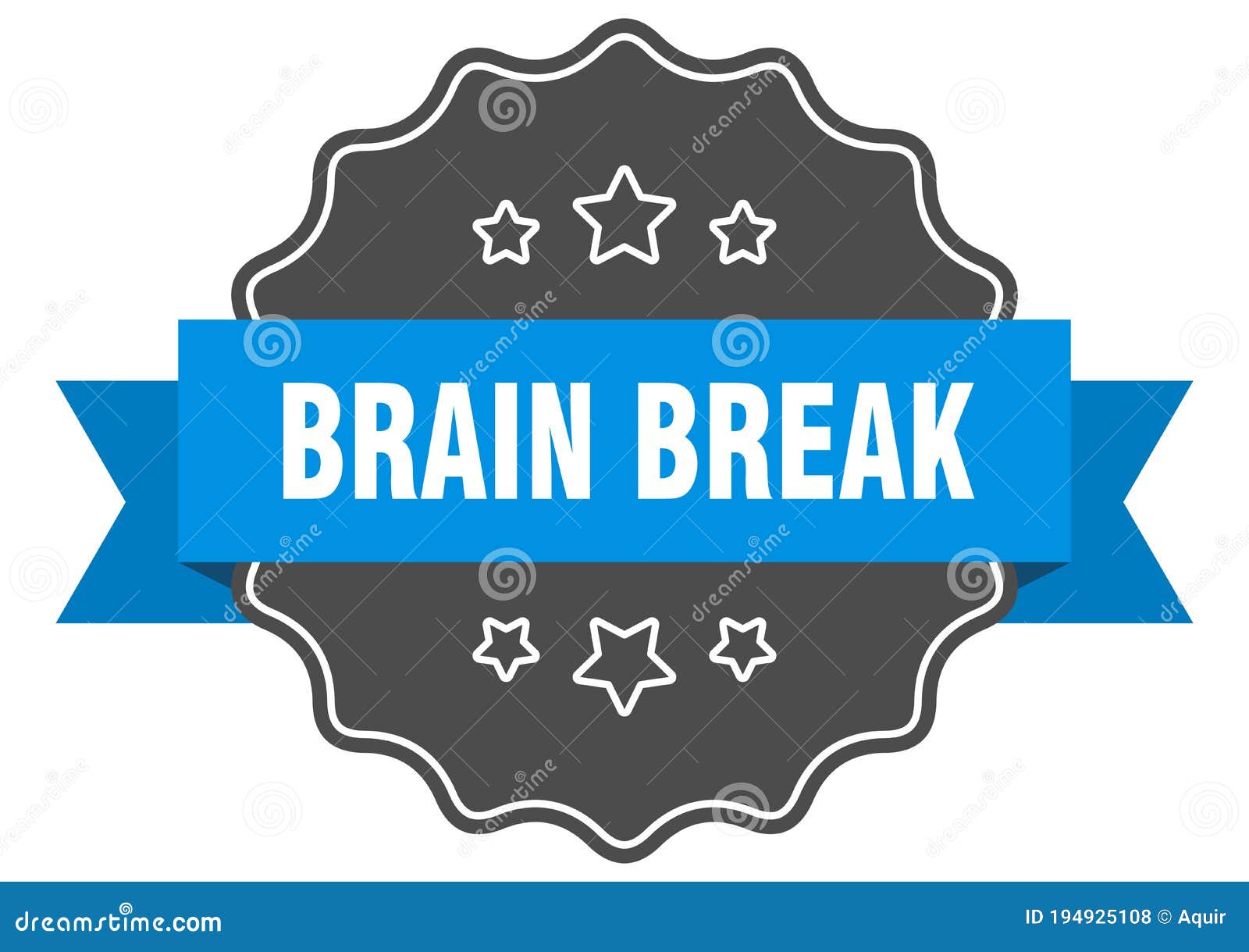 Brain break label stock vector. Illustration of seal - 194925108