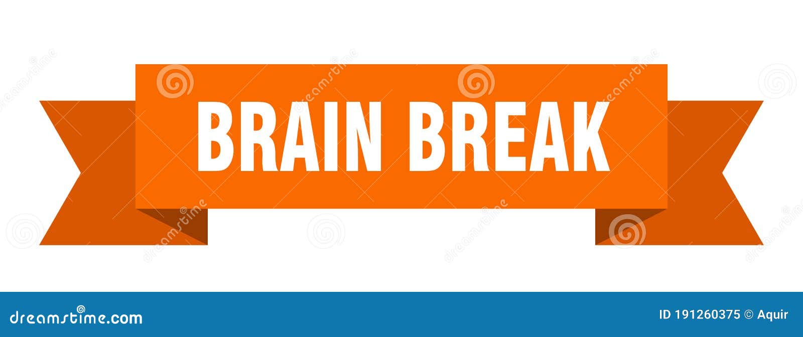 Brain break ribbon. stock vector. Illustration of label - 191260375