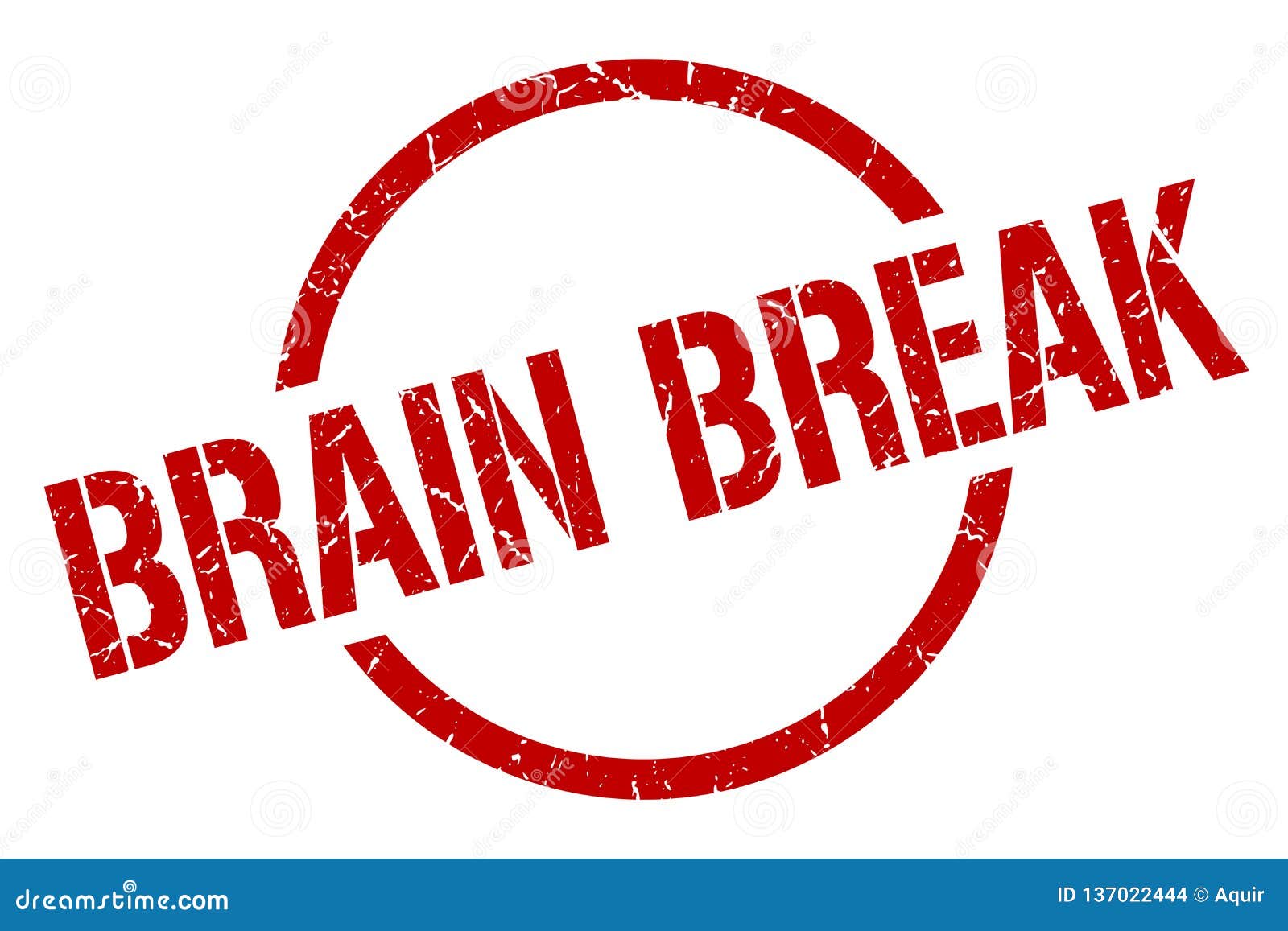 Brain break stamp stock vector. Illustration of white - 137022444