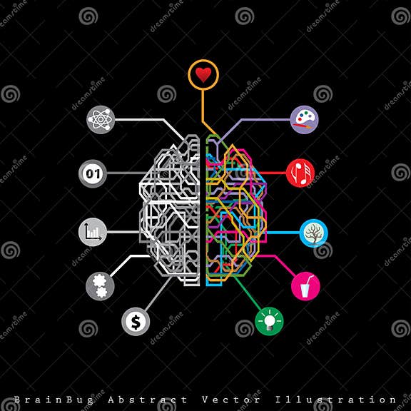 Brain bug stock vector. Illustration of brain, creative - 88815092