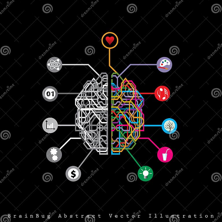 Brain bug stock vector. Illustration of brain, creative - 88815092