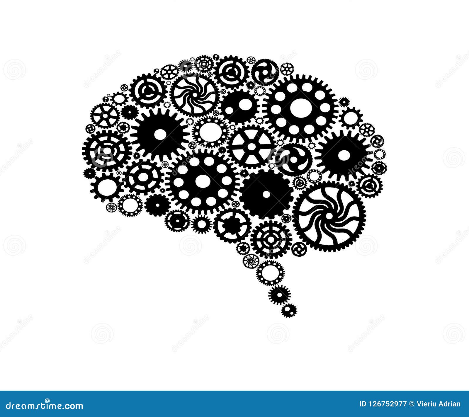 Brain Build Out of Cogs Innovation with Ideas and Concepts Stock ...