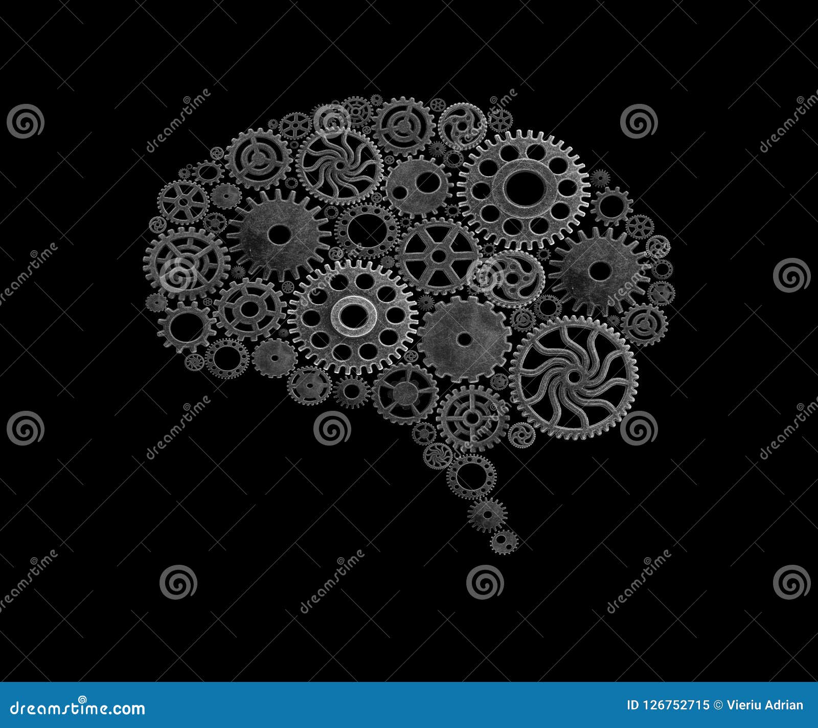 Brain Build Out of Cogs Innovation with Ideas and Concepts Stock ...