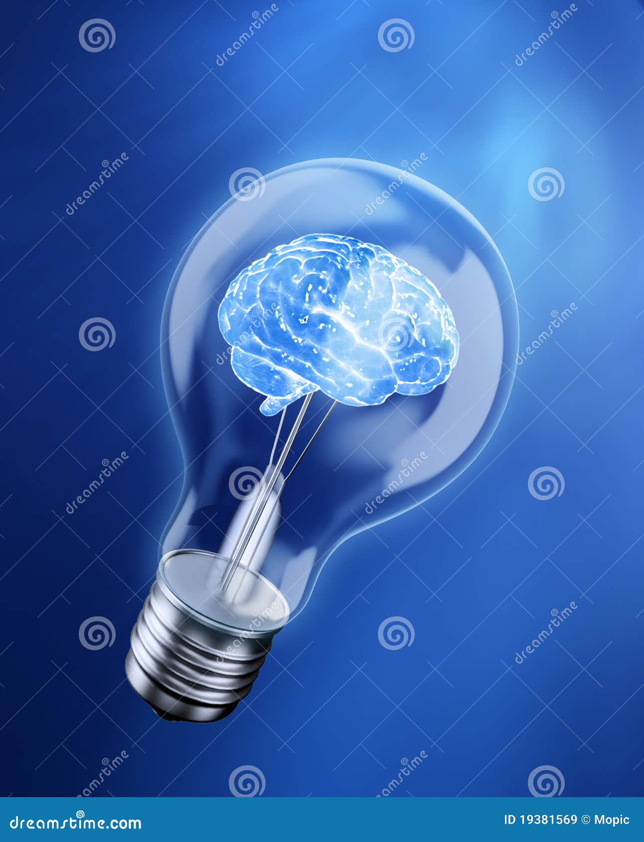 Brain in a bulb stock image. Image of design, graphic - 19381569