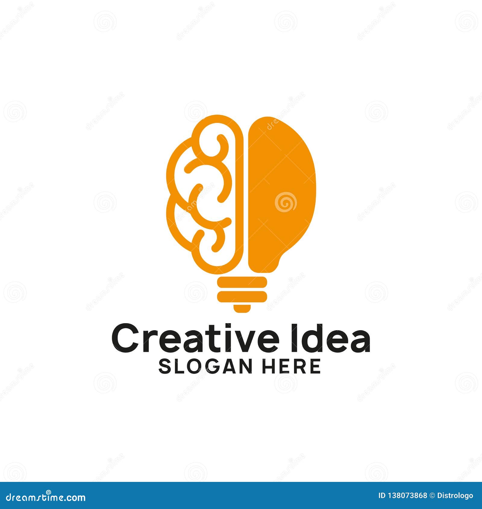 Brain Bulb Icon Symbol Design. Creative Idea Logo Design Template Stock ...