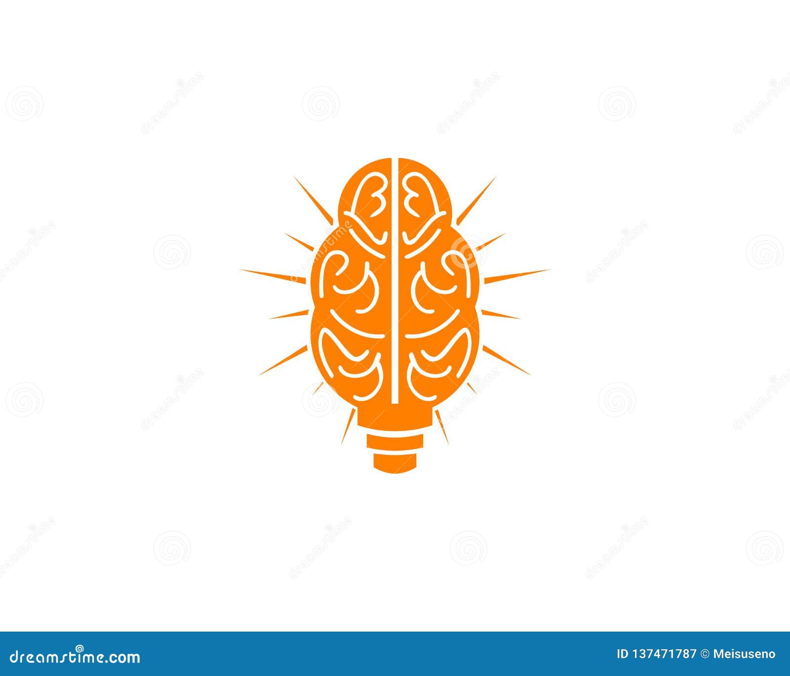 Brain Bulb Lamp Logo Smart Idea Vector Download Stock Vector ...