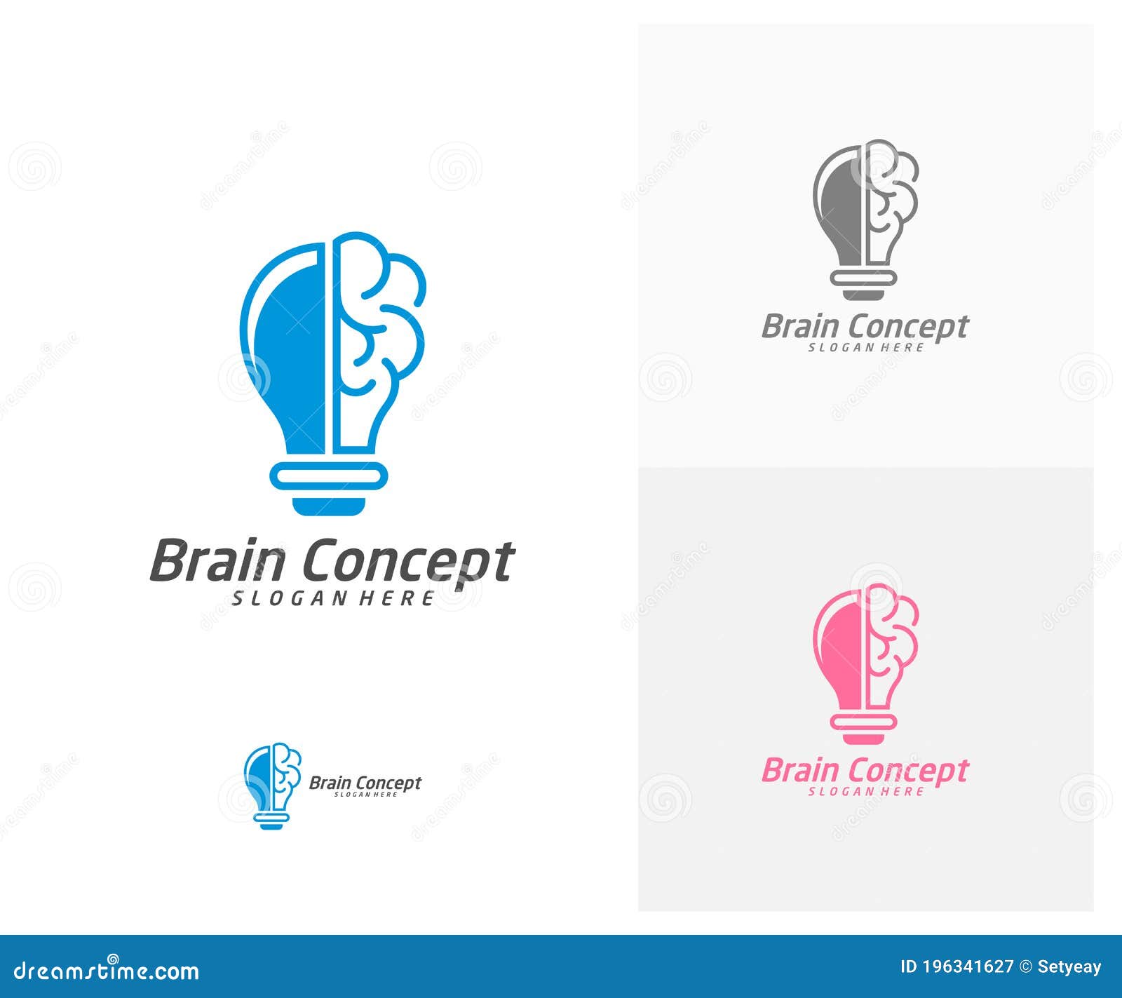 Brain Bulb Logo Design Vector Template. Think Idea Concept Stock Vector ...