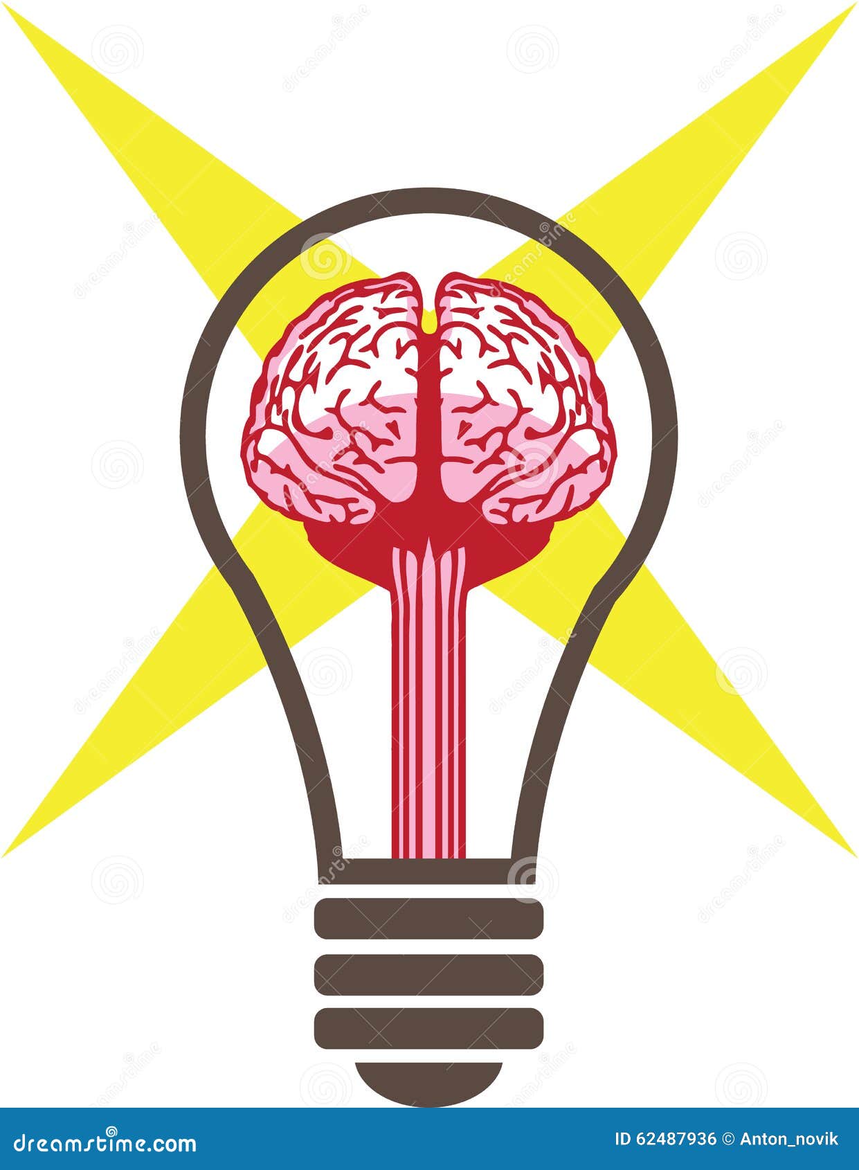 Brain bulb vector stock vector. Illustration of industrial - 62487936