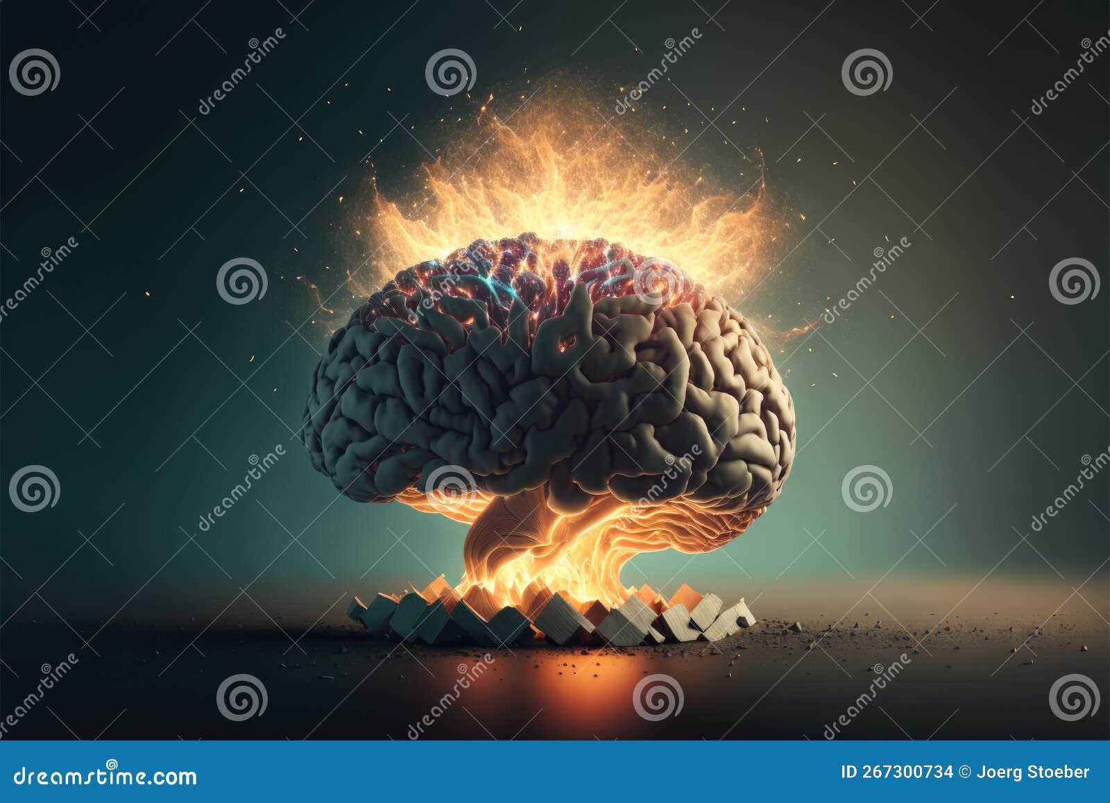 Brain Bursting Out in Colorful Particles of Creativity, Generative Ai ...