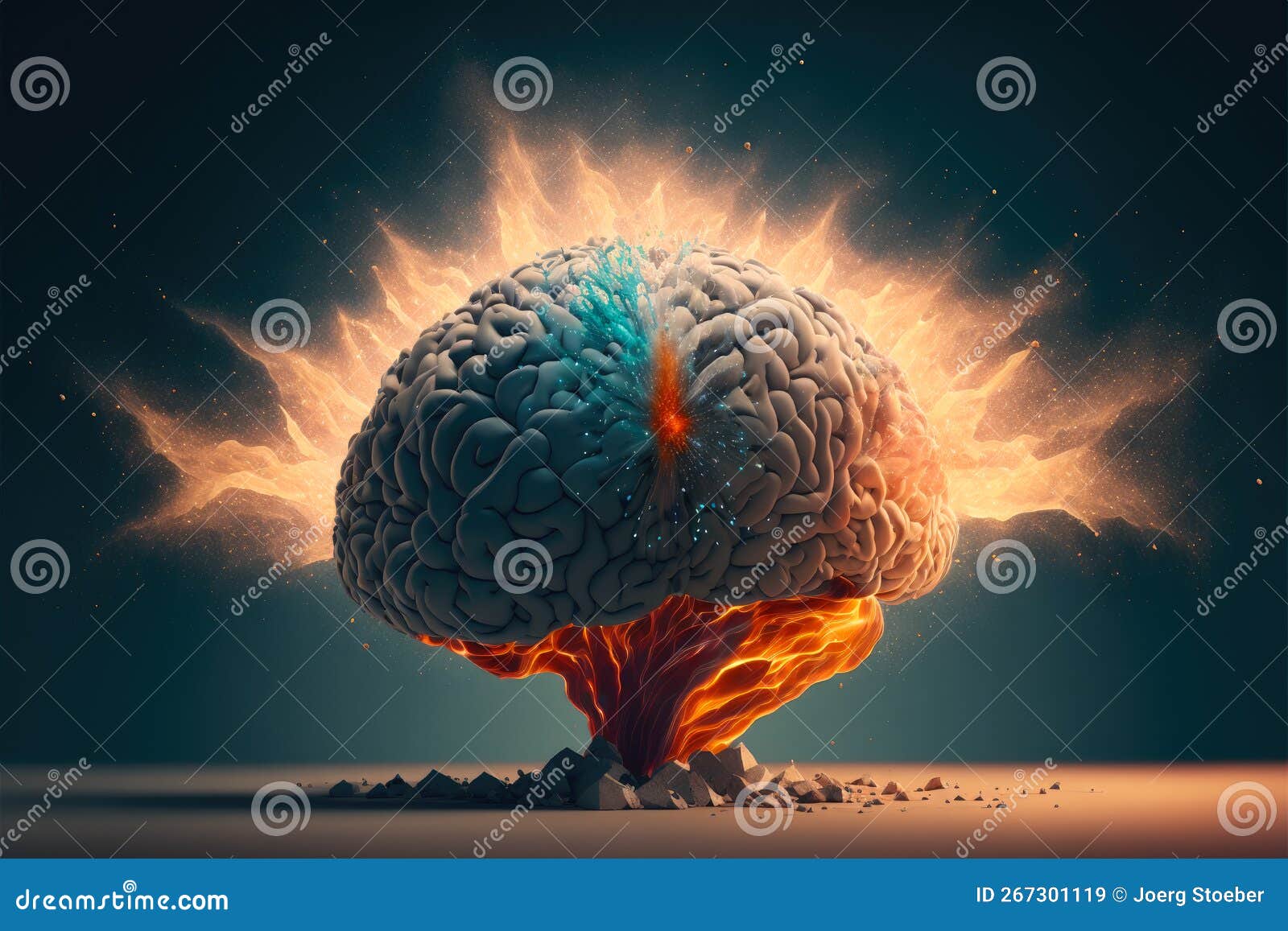 Brain Bursting Out in Colorful Particles of Creativity, Generative Ai ...