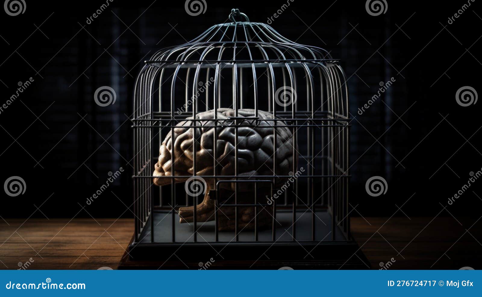 Brain on a cage stock illustration. Illustration of games - 276724717