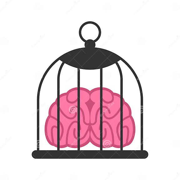 Brain in Cage. Brains Behind Bars Stock Vector - Illustration of ...