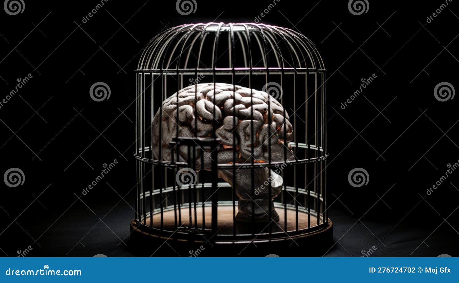 Brain on a cage stock illustration. Illustration of injury - 276724702
