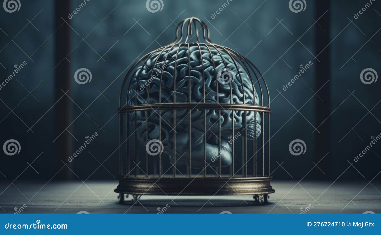 Brain on a cage stock illustration. Illustration of health - 276724710