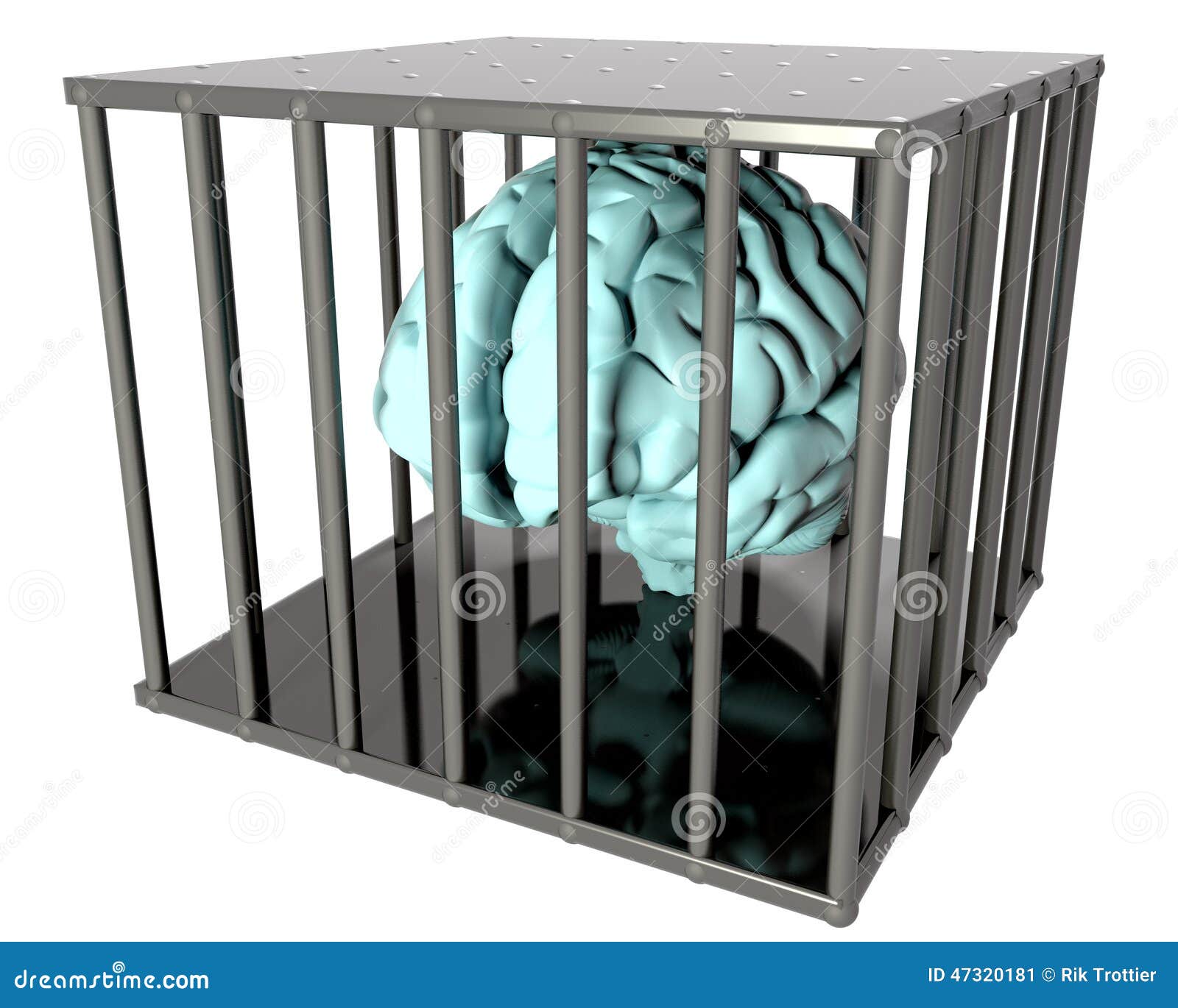 Brain in a cage stock illustration. Illustration of brain - 47320181