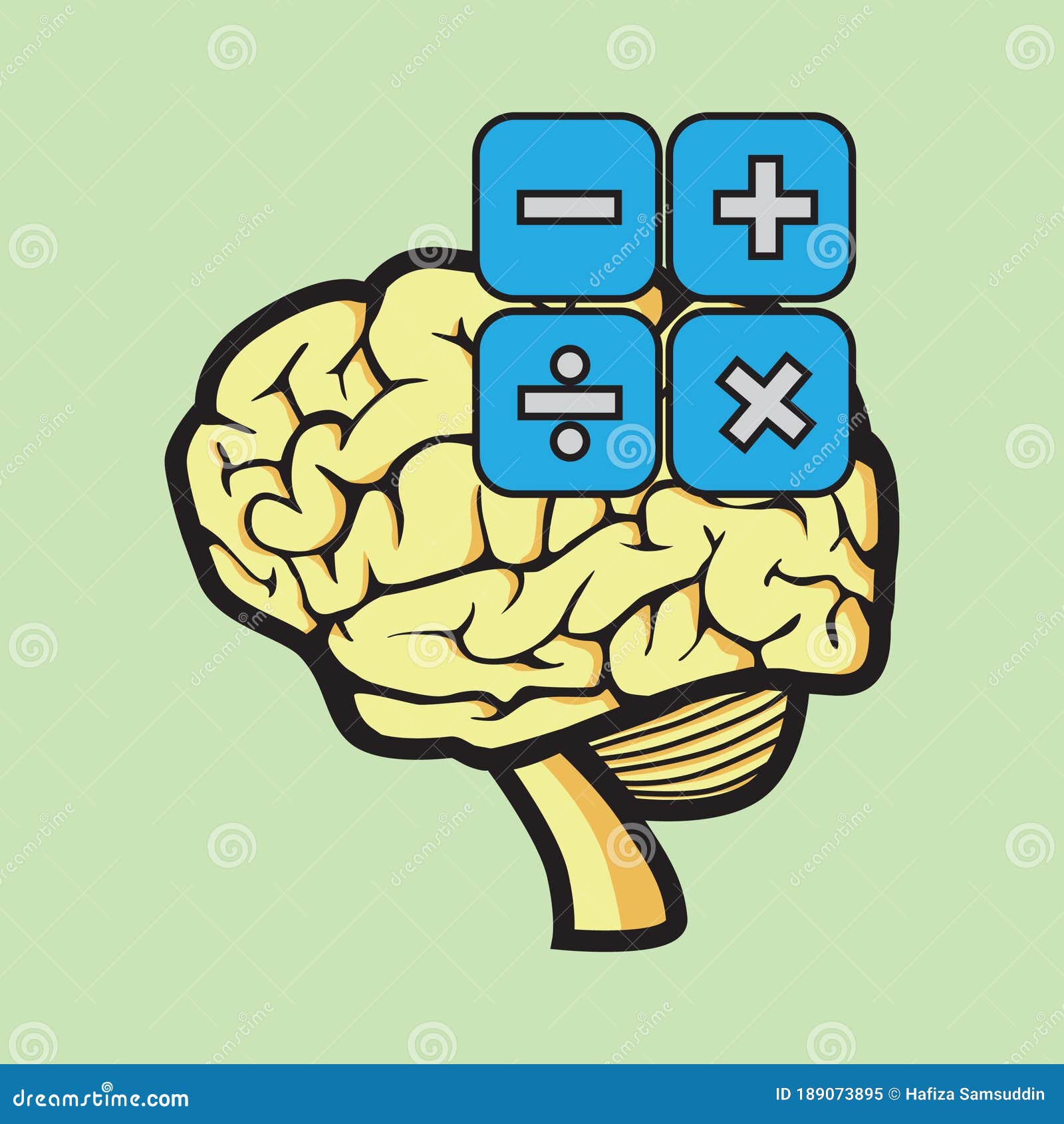 Brain Calculation Concept. Vector Illustration Decorative Design Stock ...