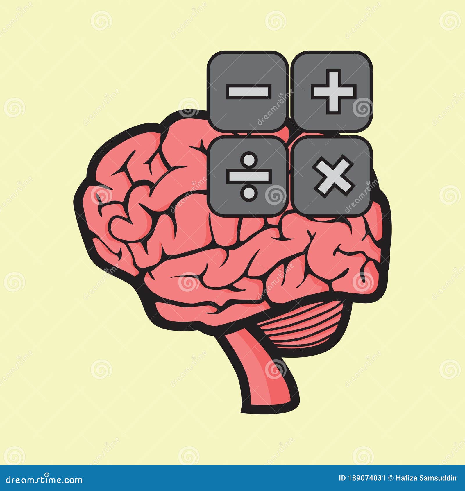 Brain Calculation Concept. Vector Illustration Decorative Design Stock ...