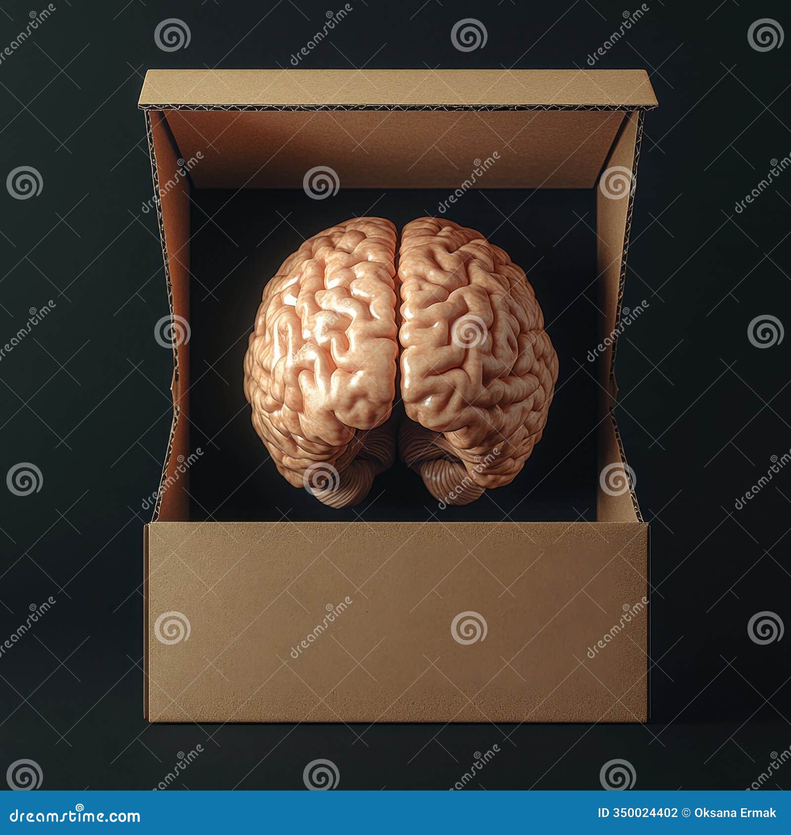 Brain in Cardboard Box Container, Mystery Intelligence Symbol ...