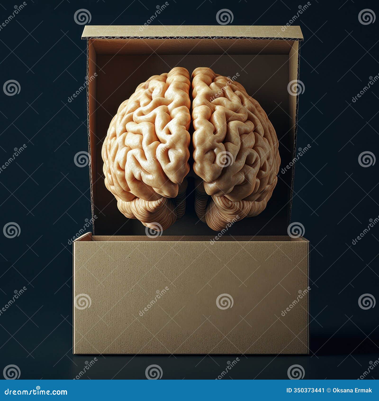 Brain in Cardboard Box Container, Mystery Intelligence Symbol ...