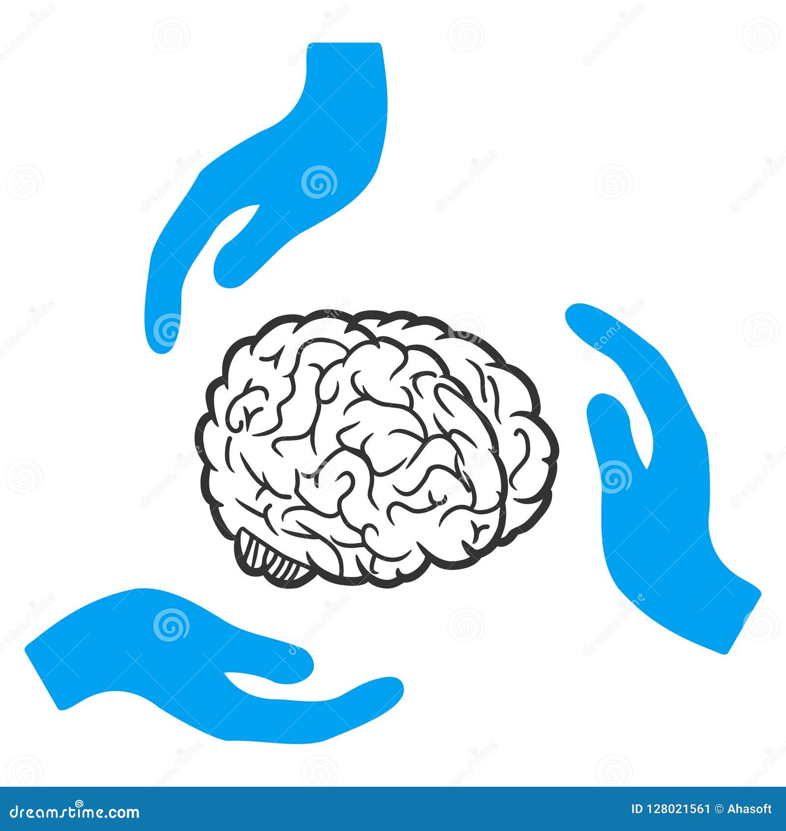 Brain Care Hands Vector Icon Ilustración del Vector - Ilustración de ...