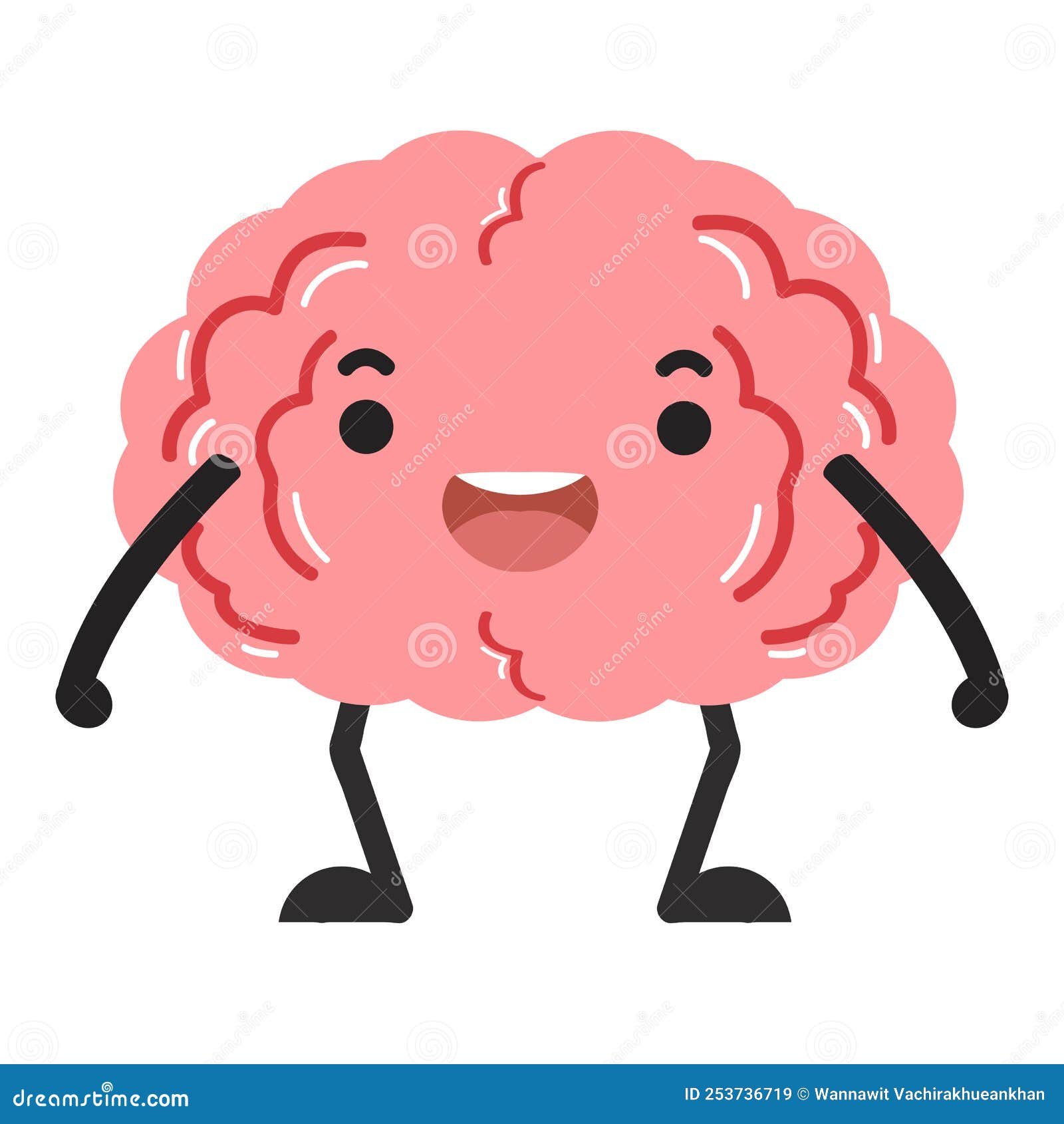 Brain Cartoon Character Happy Design Stock Vector - Illustration of ...