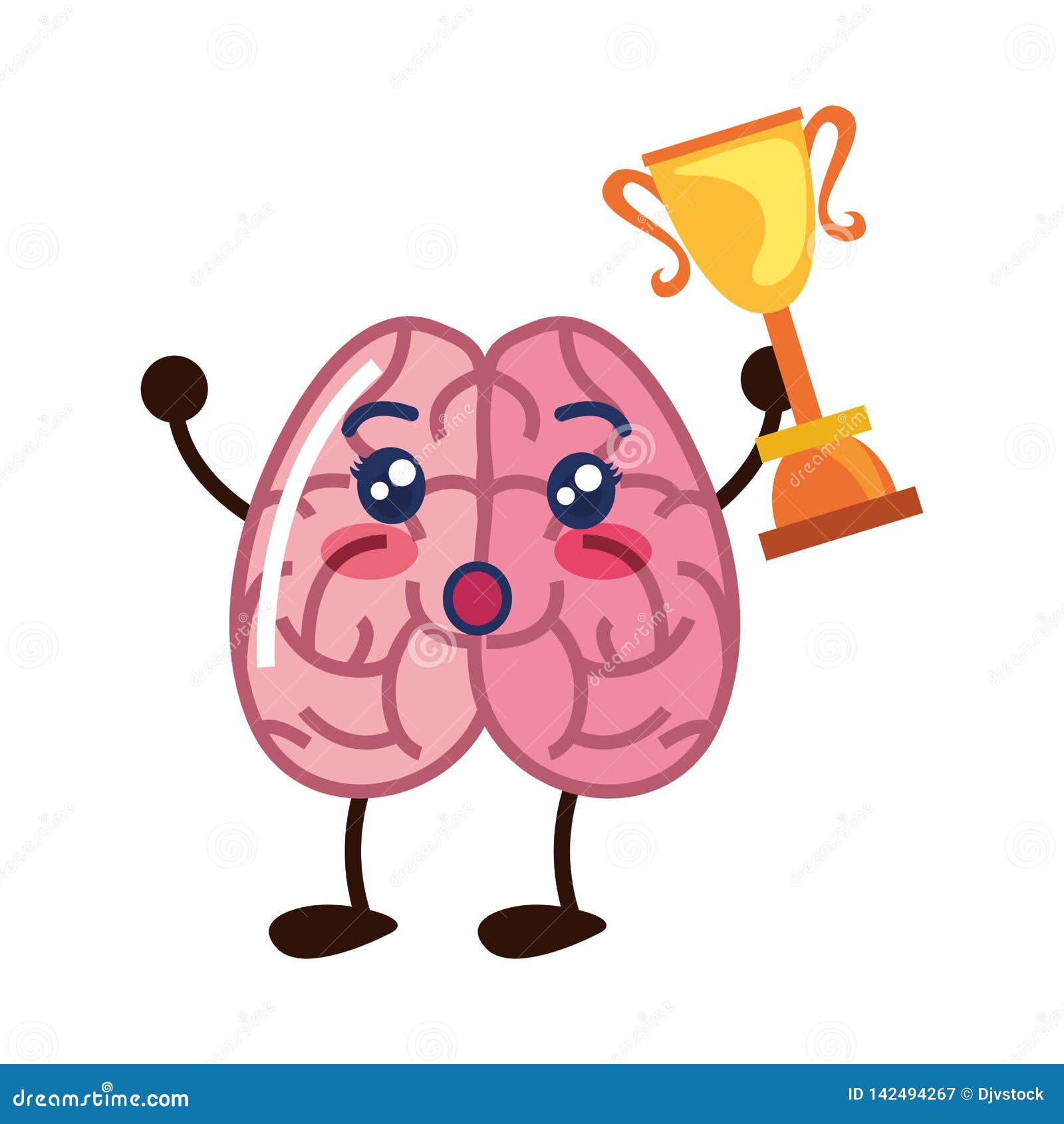 Brain cartoon creativity stock vector. Illustration of victory - 142494267