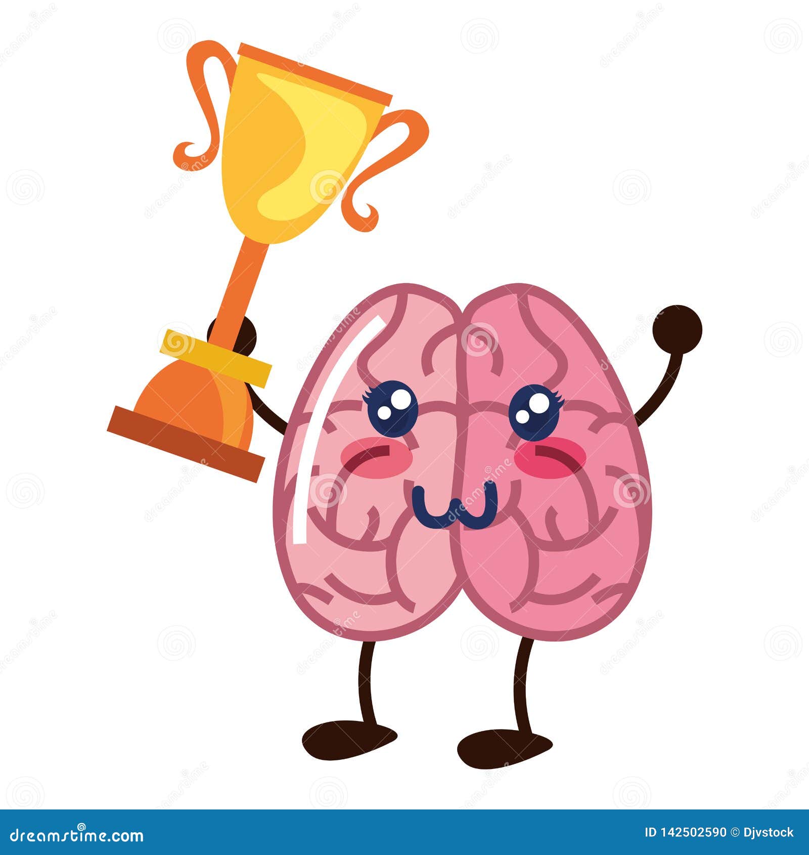 Brain cartoon creativity stock vector. Illustration of victory - 142502590