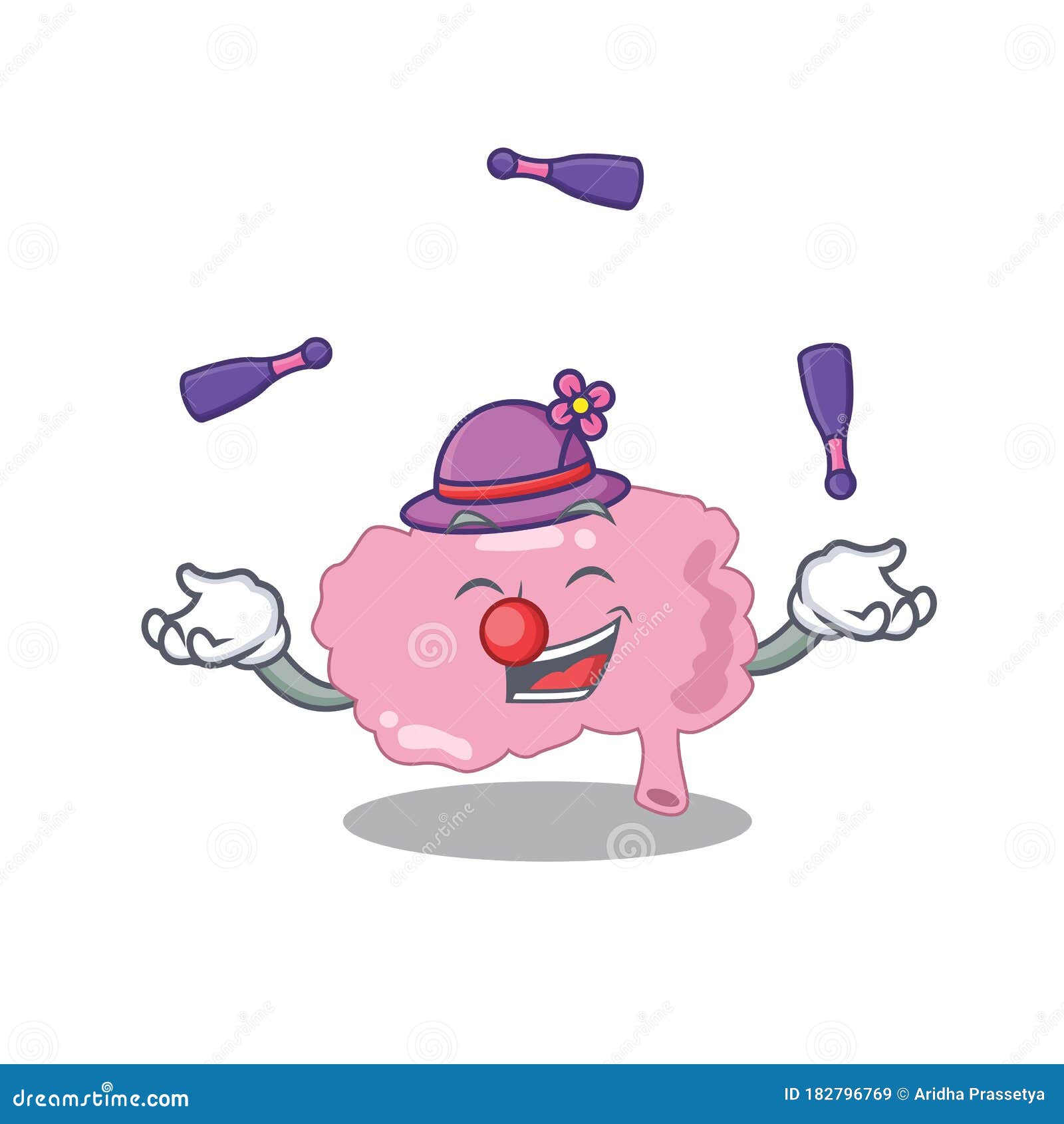 A Brain Cartoon Design Style Succeed Playing Juggling Stock Vector ...
